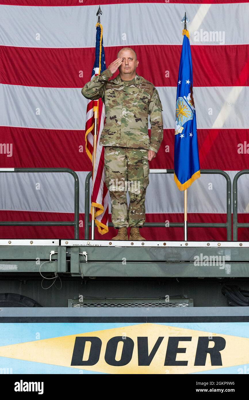 Col. Bary Flack, 436th Maintenance Group commander, receives his first ...