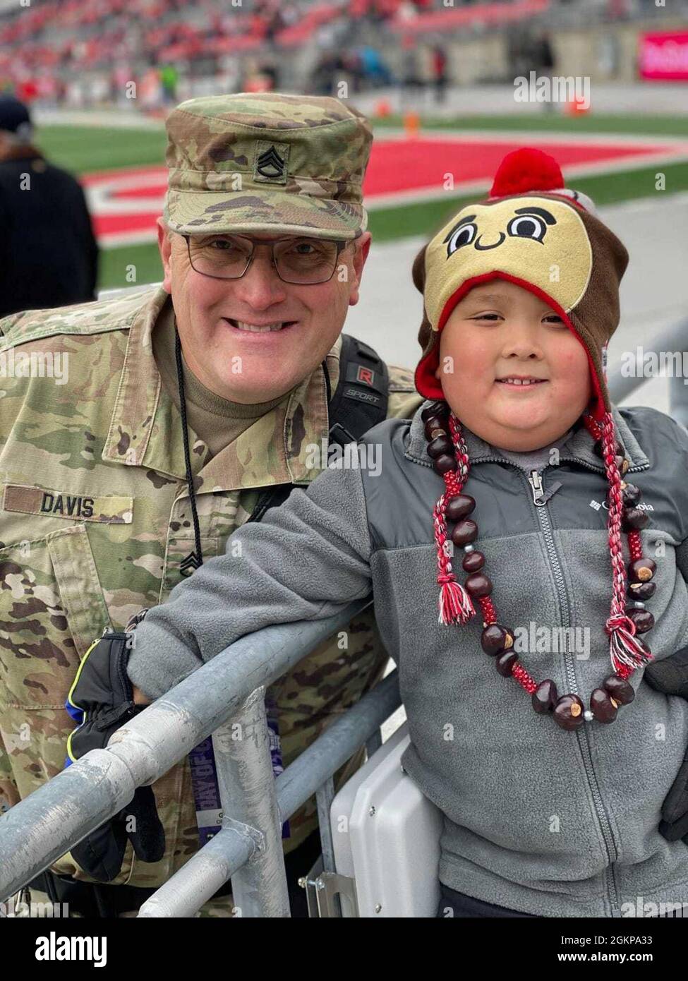 Staff Sgt. George Davis and his son, Park Davis, gather for a photo at ...