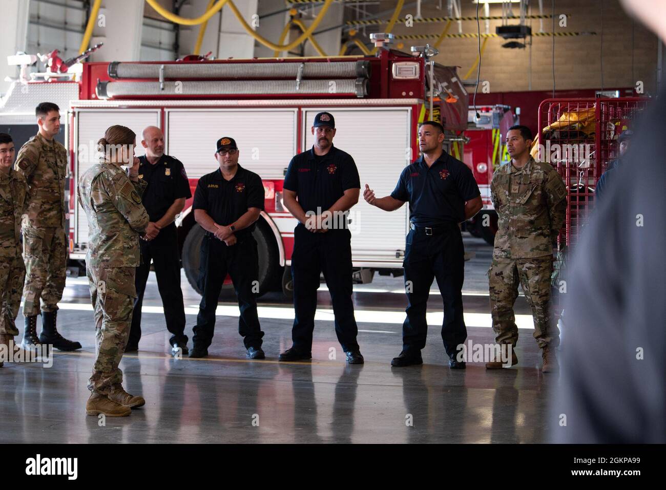 Jonathan O’Neil, 9th Civil Engineer Squadron fire prevention, discusses ...