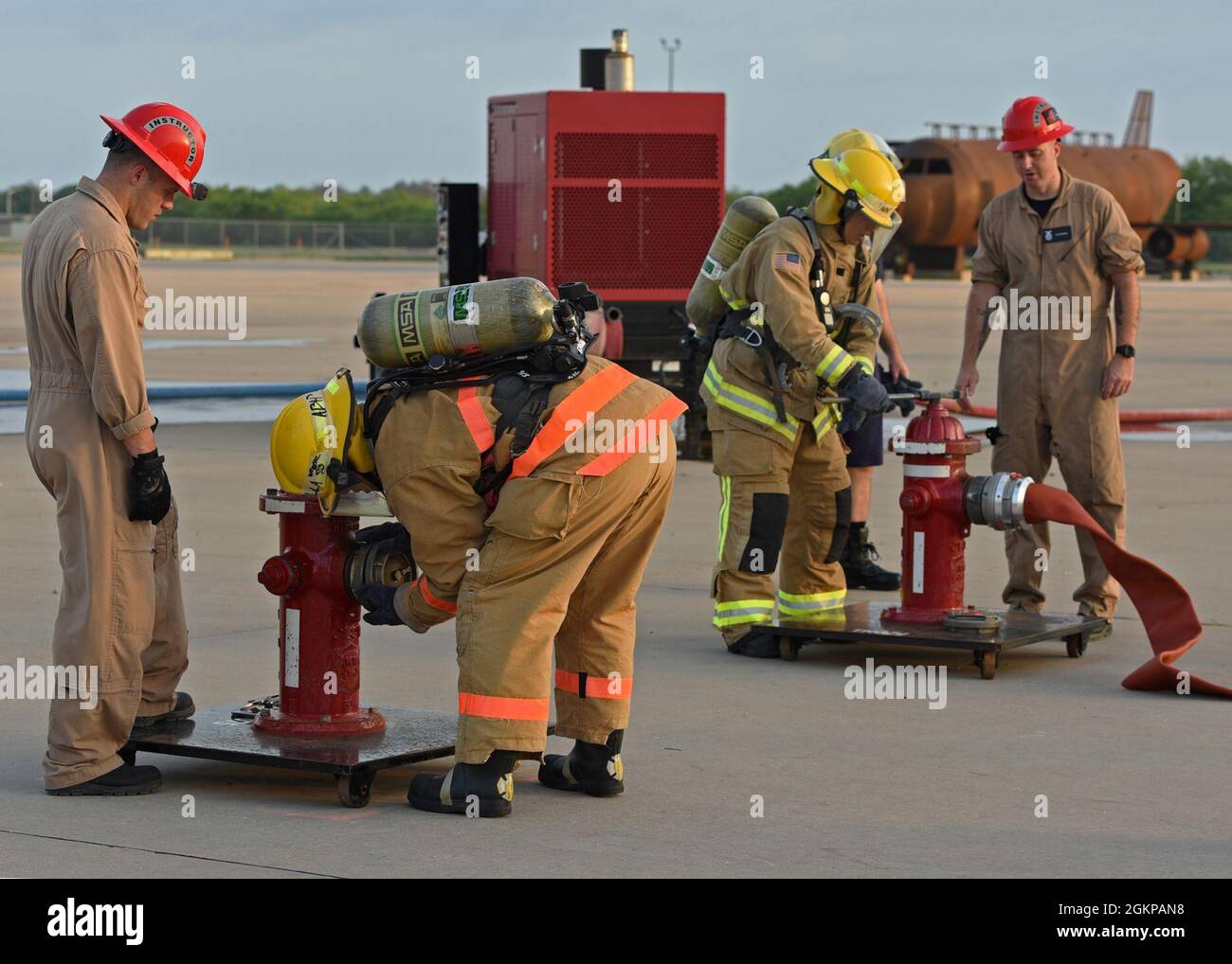 Joint service fire protection students from the 312th Training Squadron ...