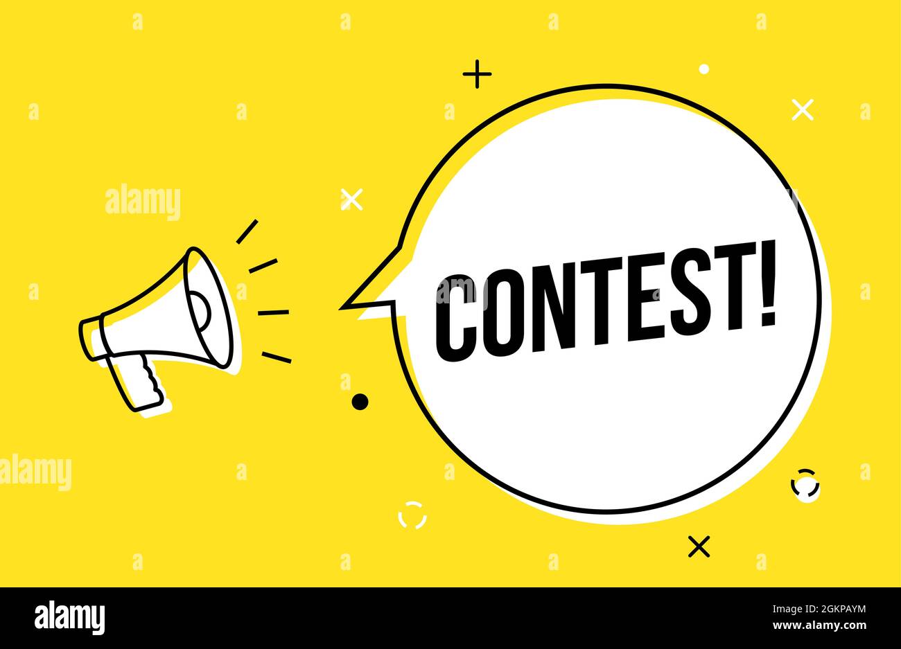 Contest social media giveaway competition vector background. Megaphone ...