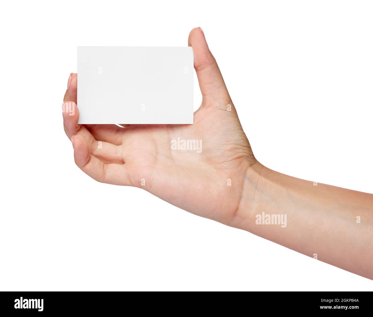 note paper card blank sign hand holding Stock Photo - Alamy