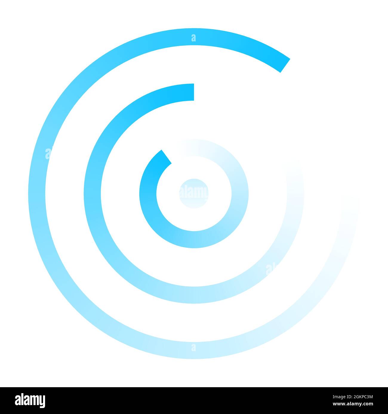 Radar abstract icon logo. Circle wave concentric line vector radar ...