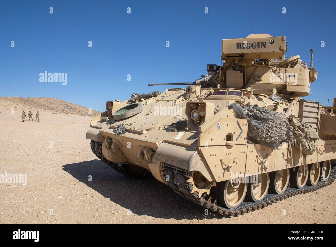An M2A2 Bradley Fighting Vehicle assigned to 1st Battalion, 155th ...