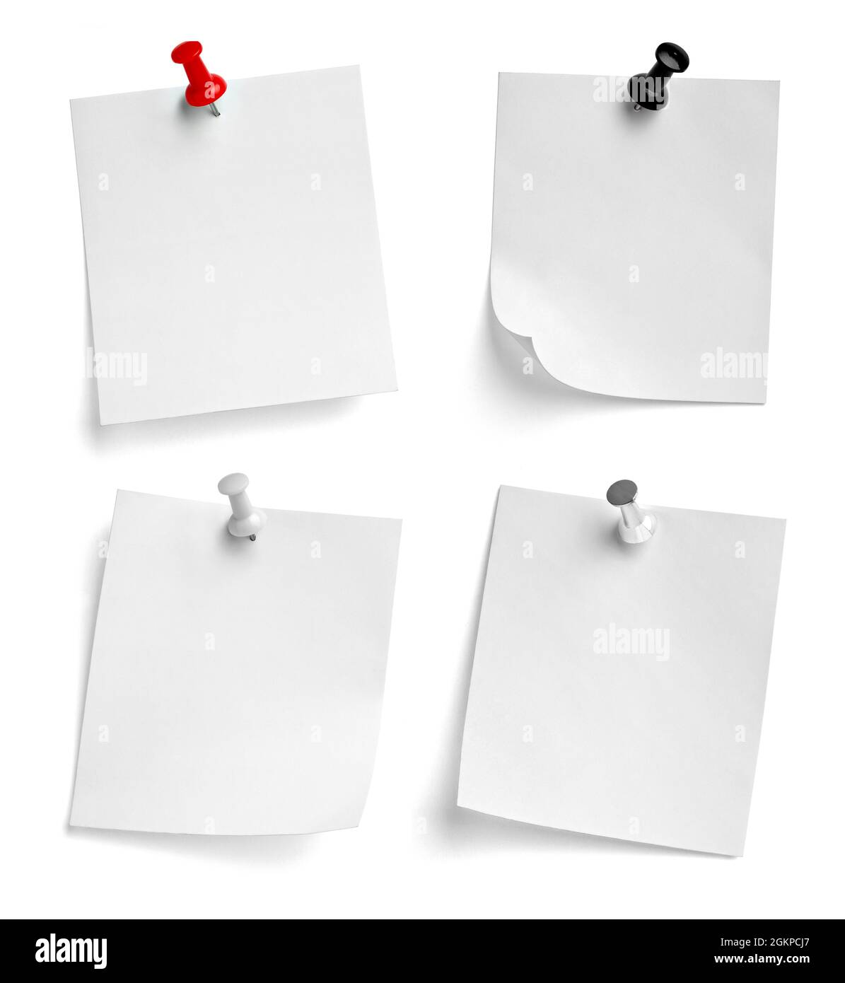 note paper push pin message red white black Stock Photo - Alamy