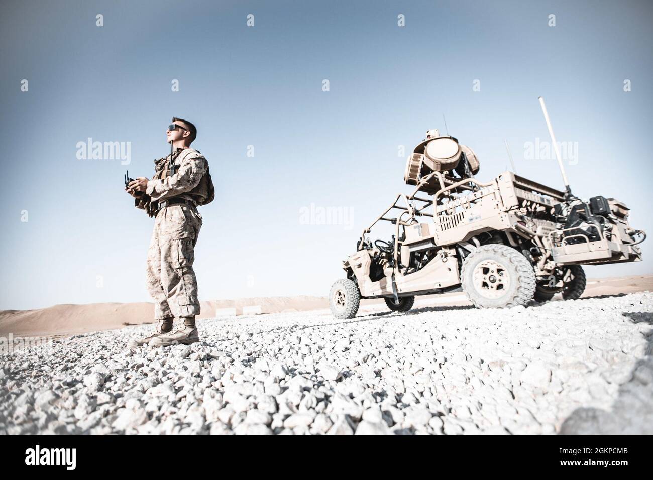 U.S. Marine Corps 1st Lt. William Stark, a Low Altitude Air Defense ...