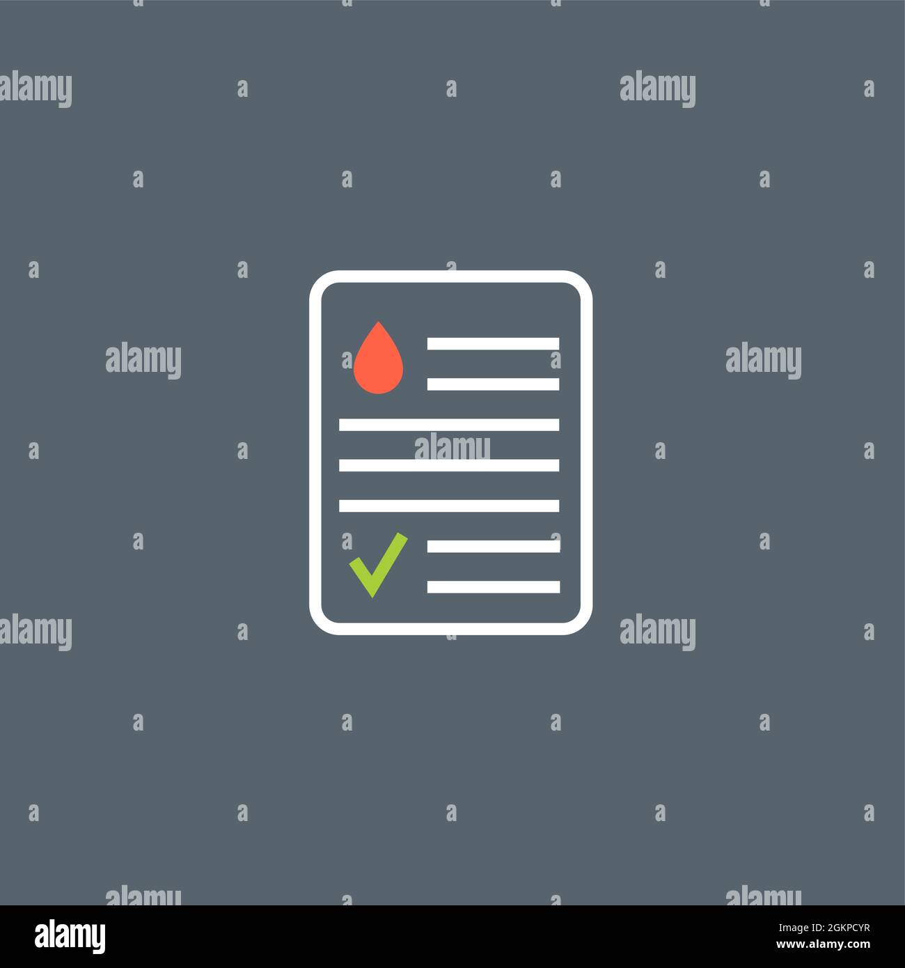 Blood test result lab report health vector icon. Medical checklist ...