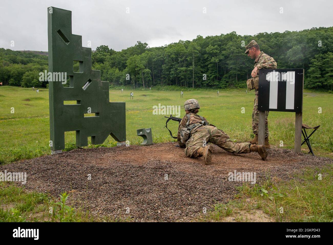 United States Military Academy Cadets conduct table six of Basic Rifle ...