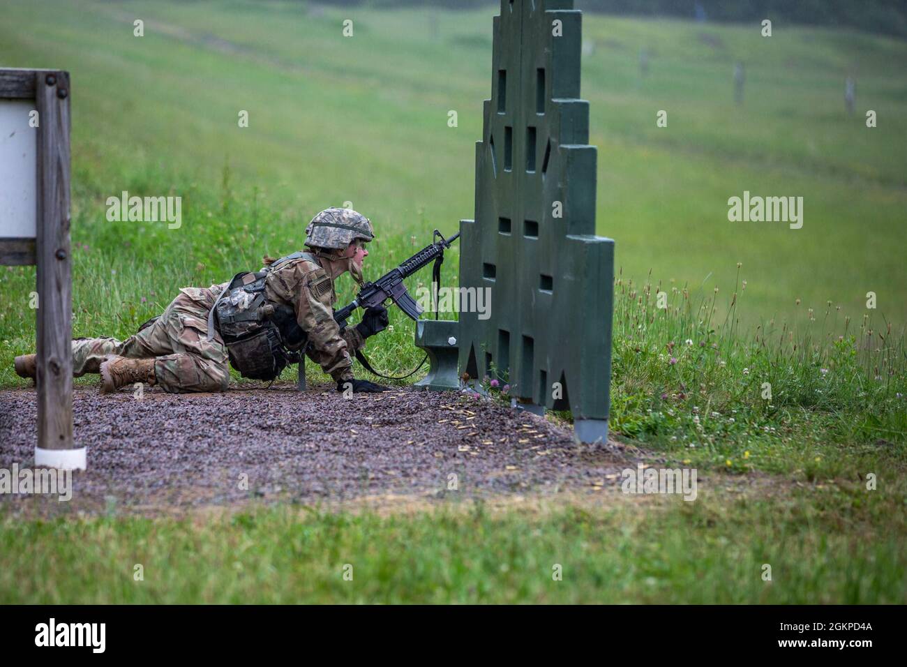 United States Military Academy Cadets conduct table six of Basic Rifle ...