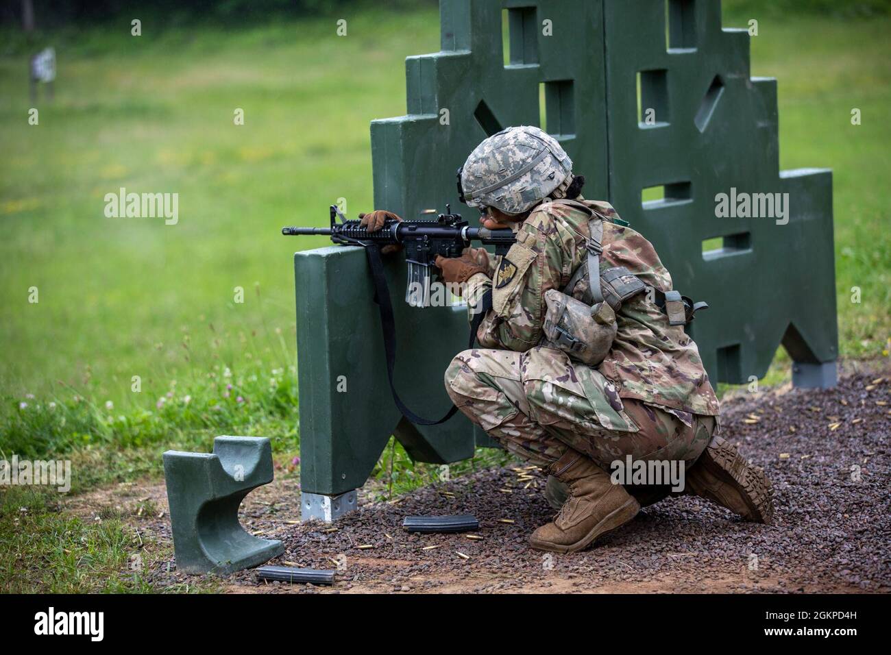 United States Military Academy Cadets conduct table six of Basic Rifle ...