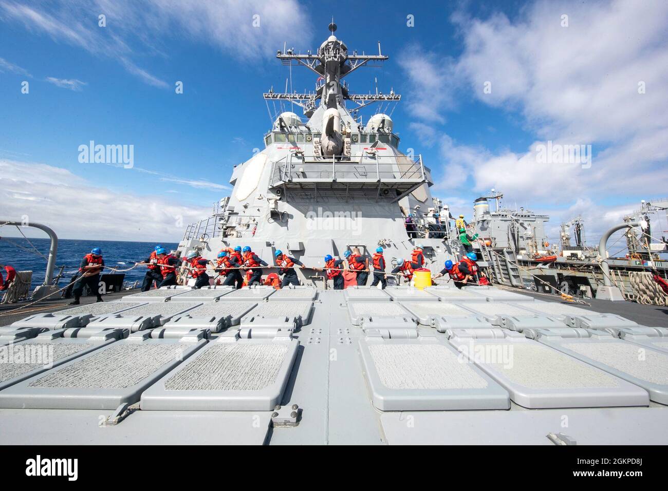 Sailors assigned to the Arleigh Burke-class guided missile destroyer ...