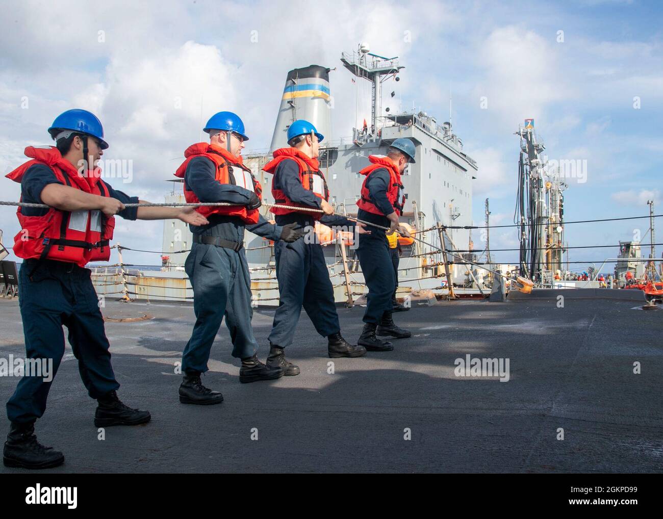 Sailors assigned to the Arleigh Burke-class guided missile destroyer ...