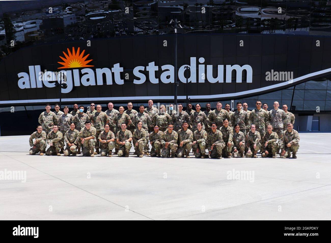 Soldiers and Airmen with Joint Task Force 17 pose for a photo in front ...