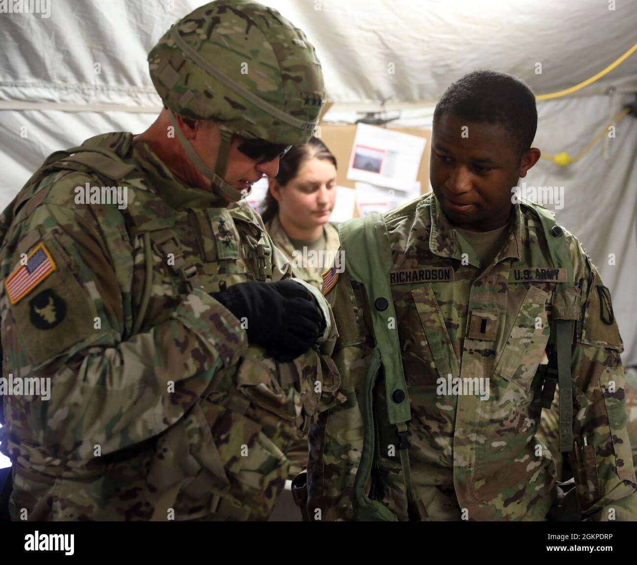 Lt. Gen. Jon Jensen, director, Army National Guard, speaks to 1st Lt ...