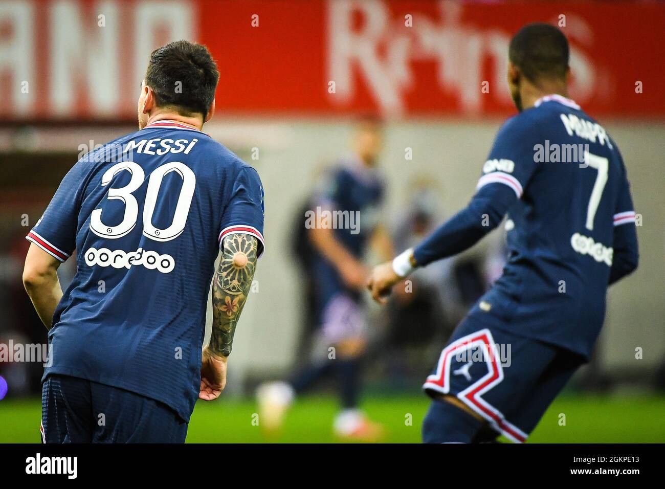 Lionel (Leo) MESSI of PSG and Kylian MBAPPE of PSG during the French ...