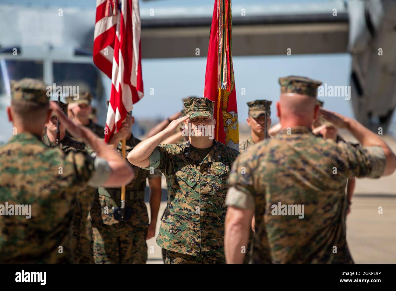 U.S. Marine Corps Lt. Col. Bradley Fessler, the outgoing commanding ...