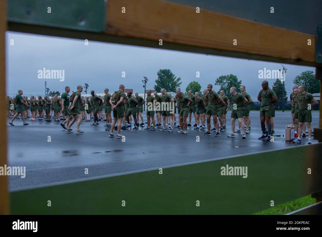 U.S. Marine Corps officer candidates from Lima Company, conduct a three ...