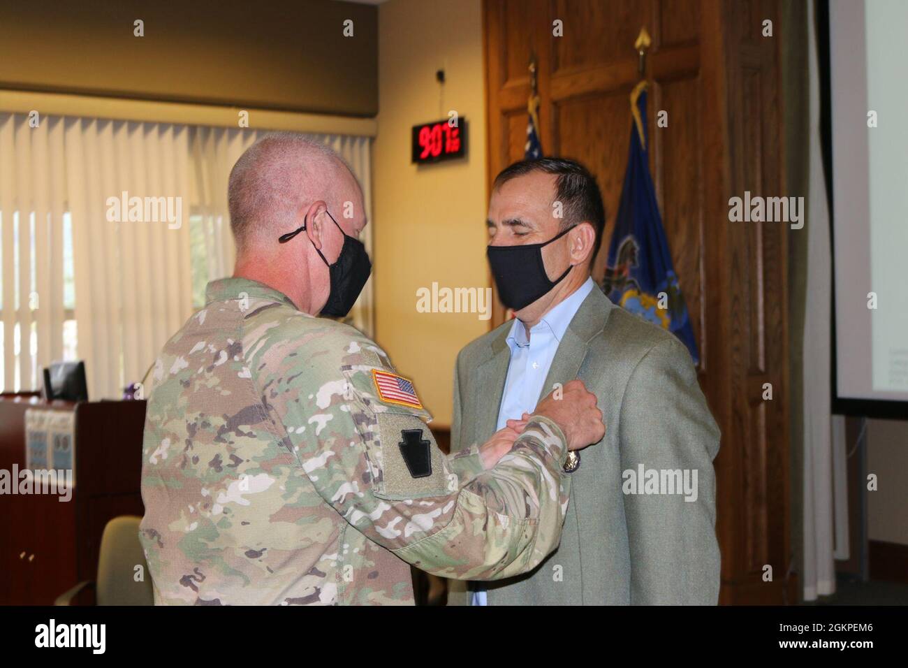 Maj. Gen. Mark Schindler (left), acting adjutant general, Pennsylvania ...