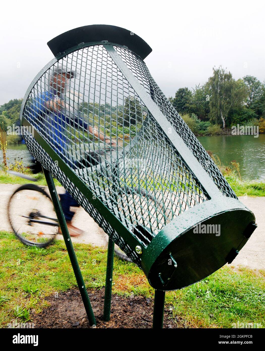 Herne, Germany. 15th Sep, 2021. A cyclist on the Rhine-Herne Canal ...