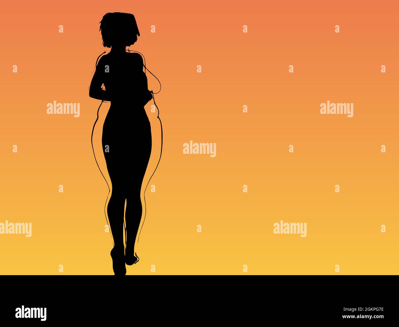 Conceptual fat overweight obese female vs slim fit healthy body after ...