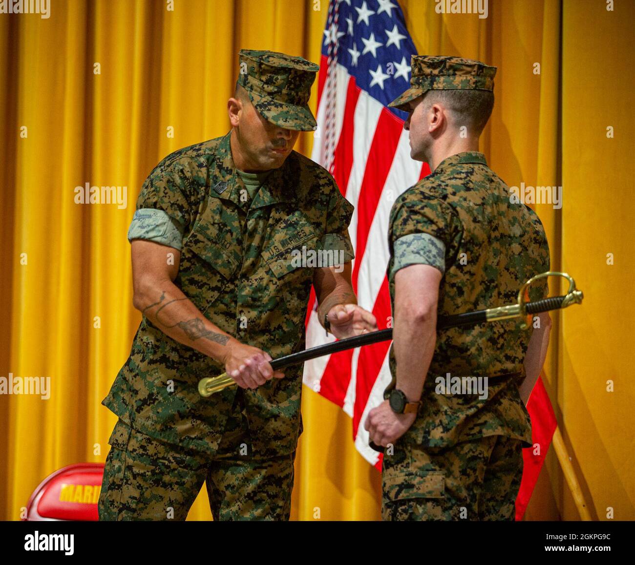 U.S. Marine Corps Sgt. Maj. Daniel Soto, the outgoing sergeant major of ...