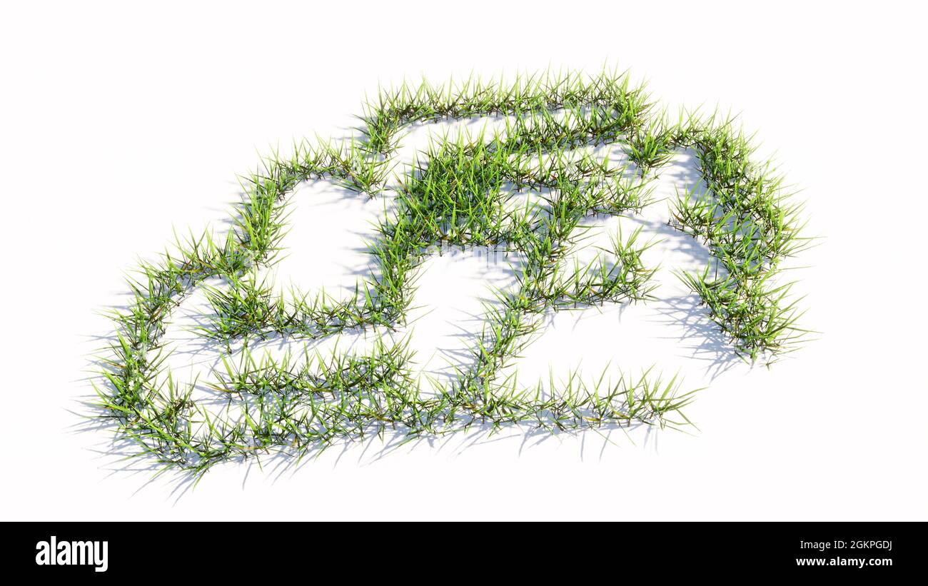 Concept or conceptual green summer lawn grass symbol shape isolated on ...