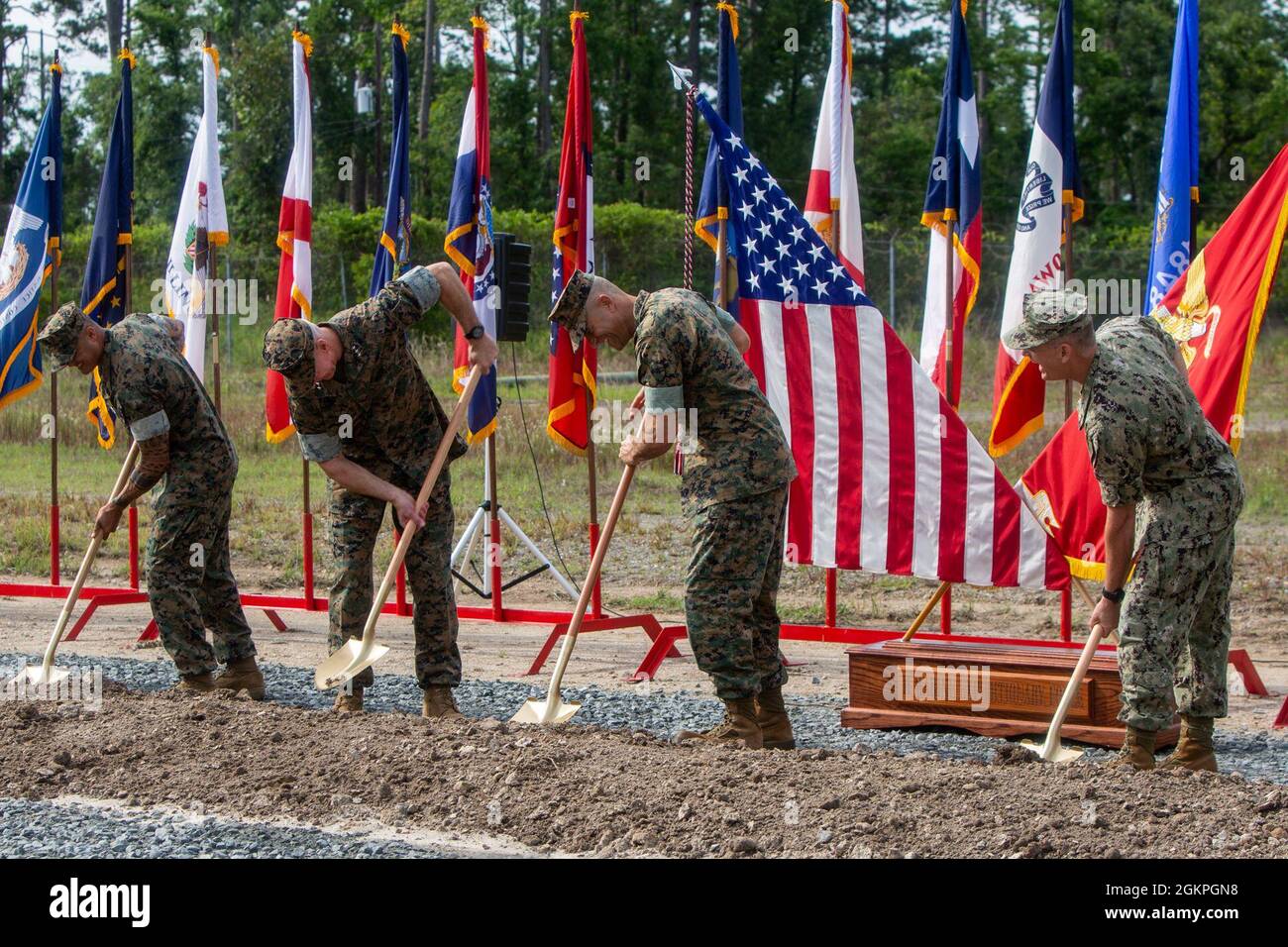 Marine Corps Base Camp Lejeune leadership break ground during the II ...