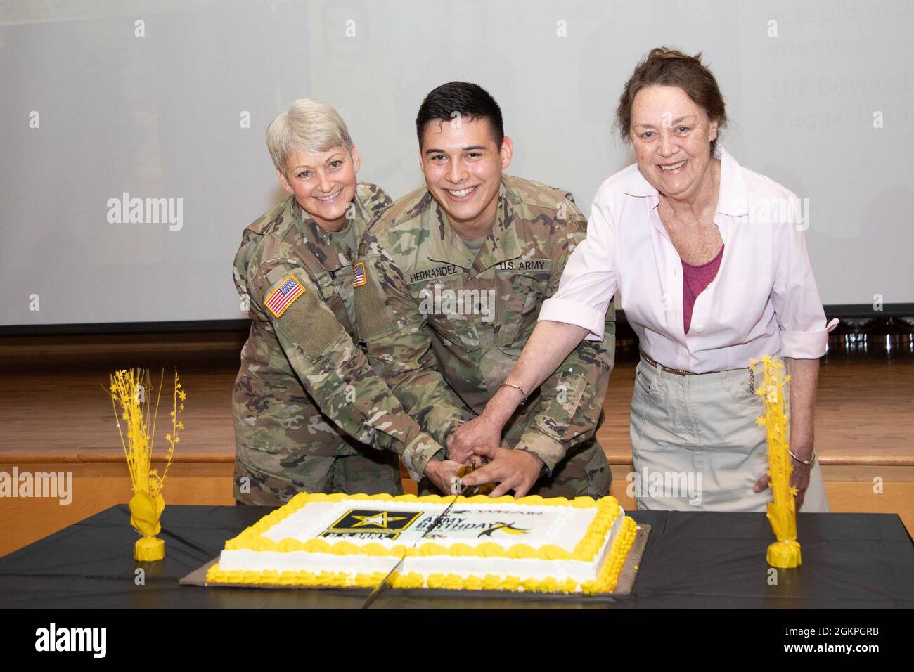From left to right Lt. Col. Sharon Daye, Spc. Ethan Hernandez, and Dr ...