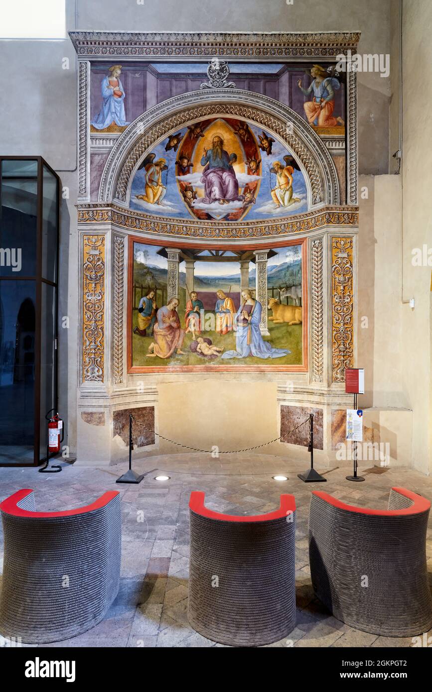 Montefalco Umbria Italy. San Francesco Church frescoed by Perugino ...