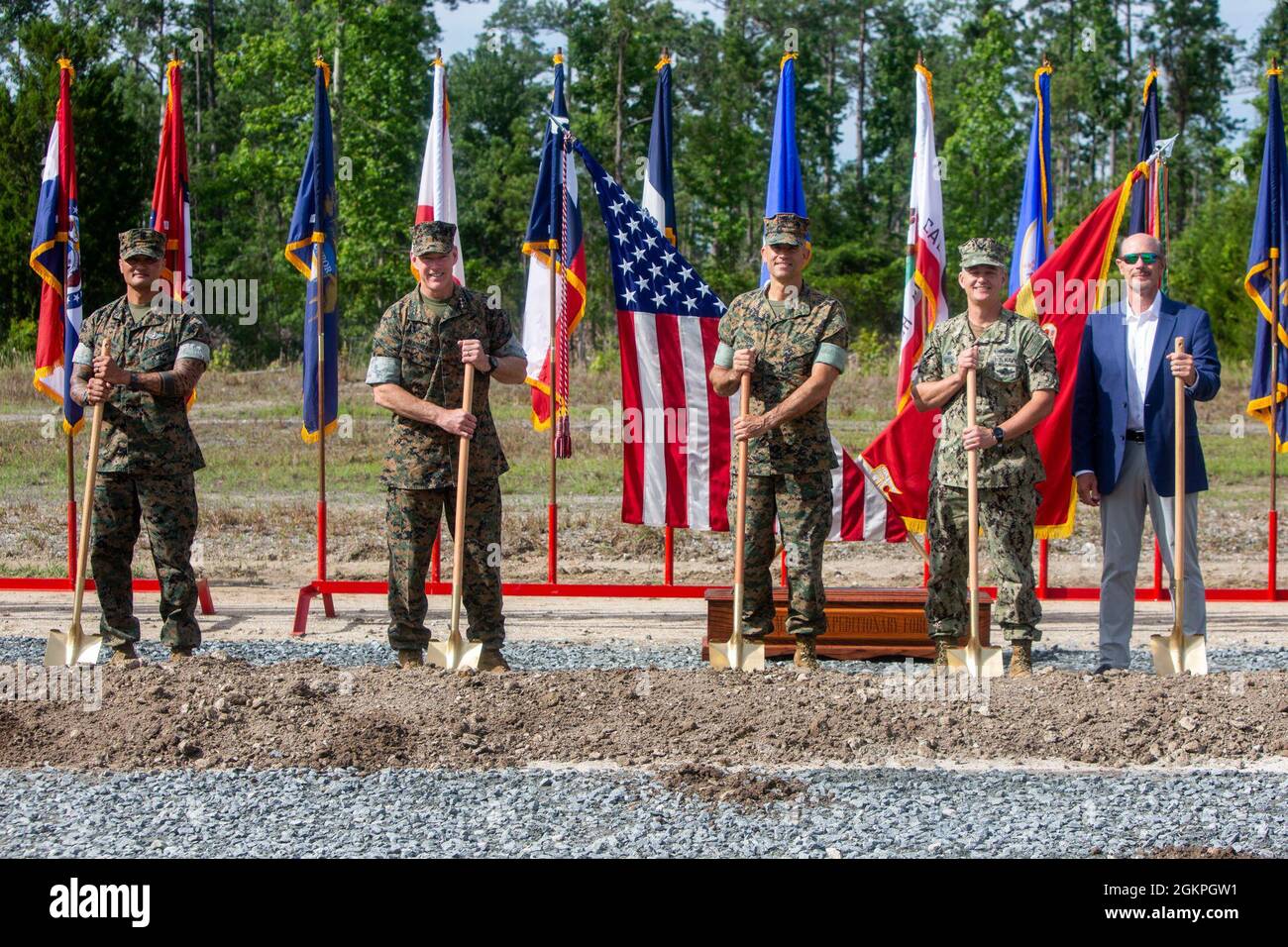 Marine Corps Base Camp Lejeune leadership pose for a photo during the ...