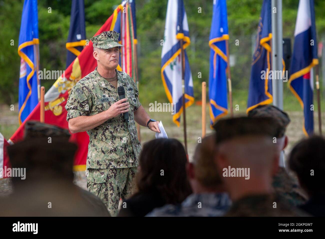 U.S. Navy Capt. Gordon Meek III, commanding officer for Naval ...