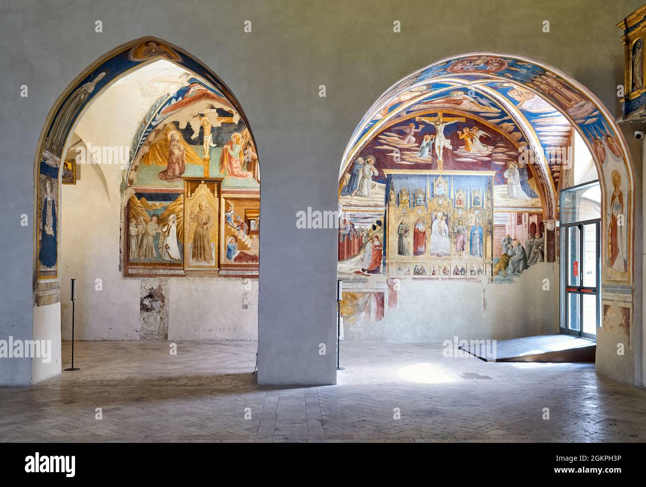 Montefalco Umbria Italy. San Francesco Church frescoed by Benozzo ...
