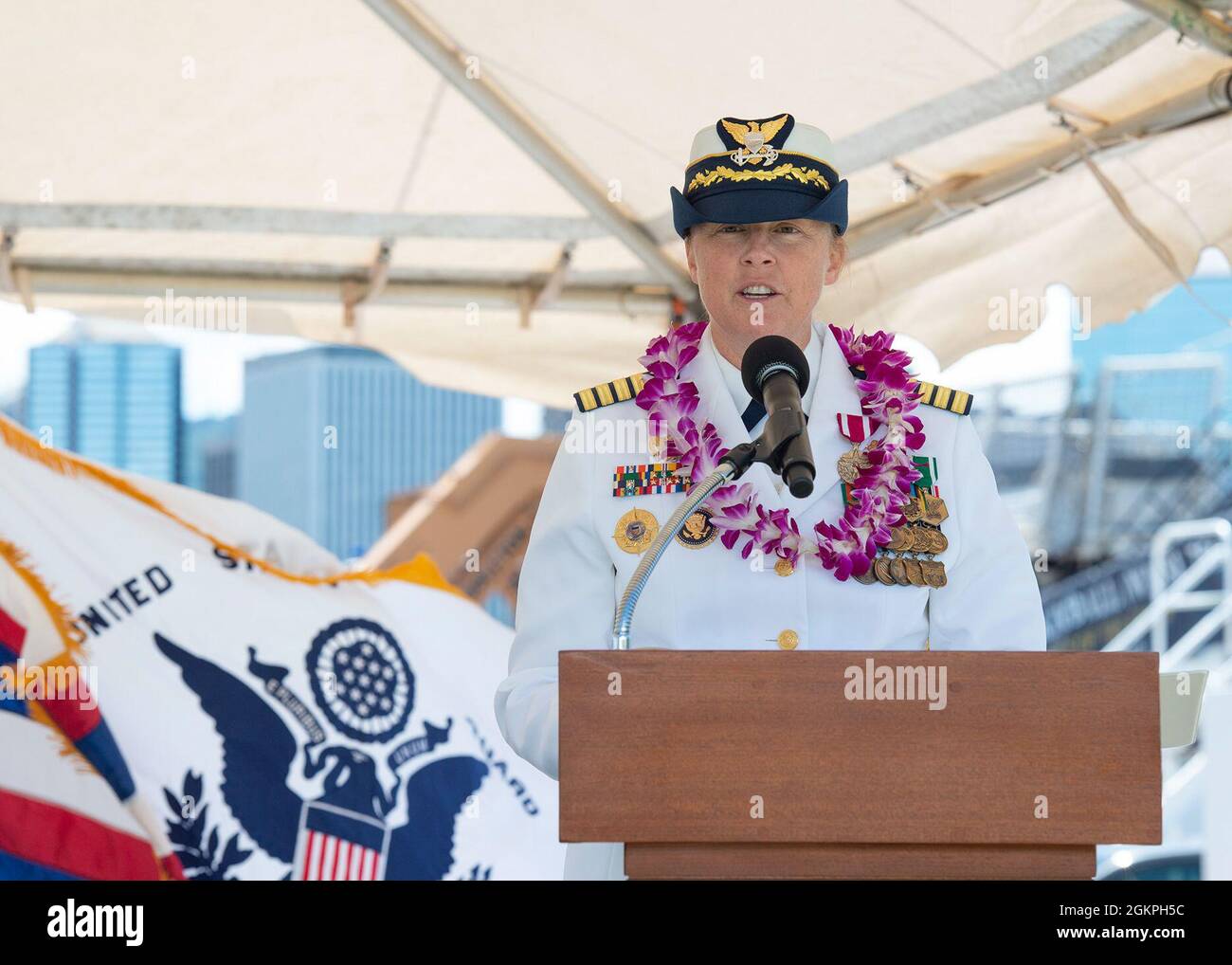 Capt. Holly Harrison, commanding officer of the Coast Guard Cutter ...