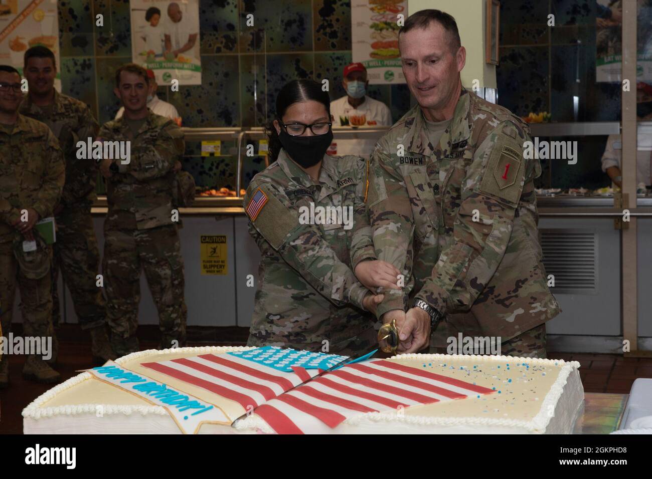 U.S. Army Pfc. Angela Orengo (left) and Sgt. Maj. David Bowen (right ...