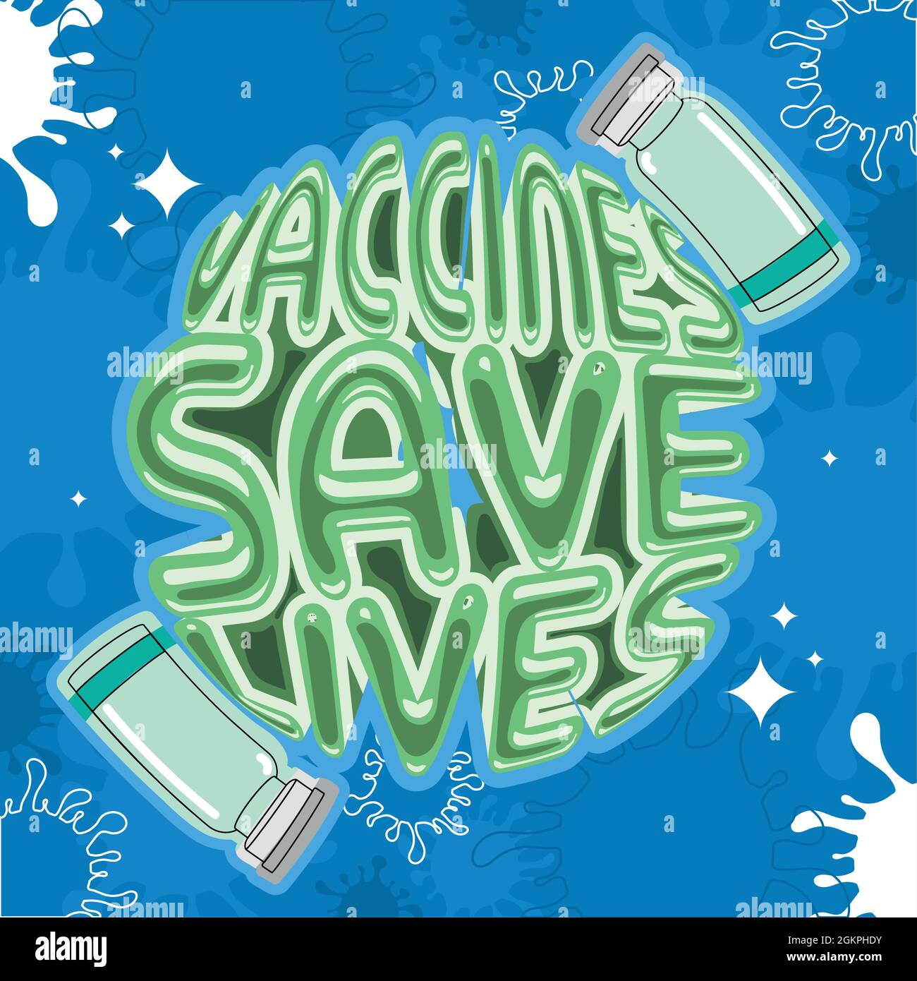 Vaccine save lives poster with medicine bottles Stock Vector Image ...