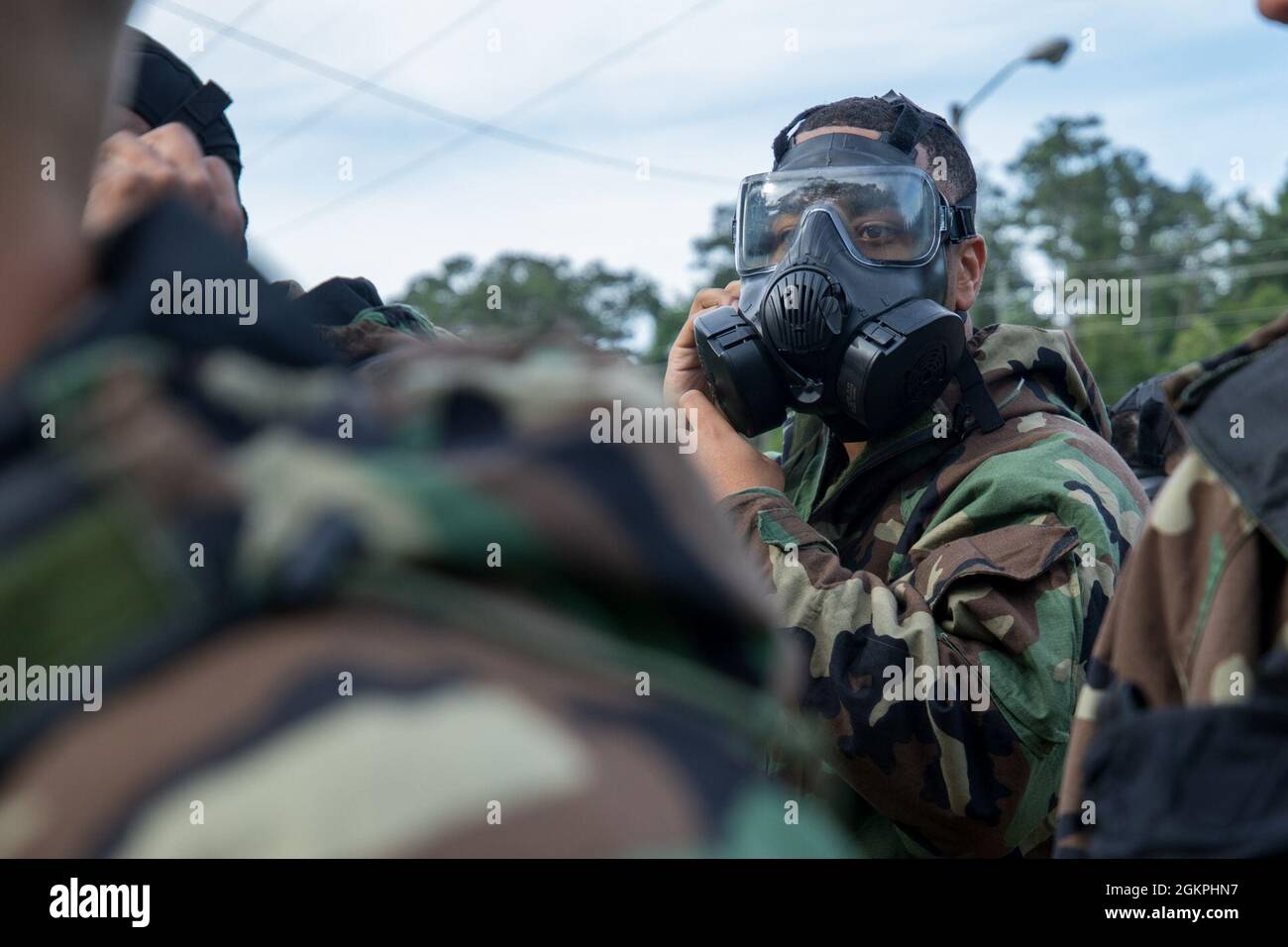 A U.S. Marine with the 22nd Marine Expeditionary Unit secures his M50 ...