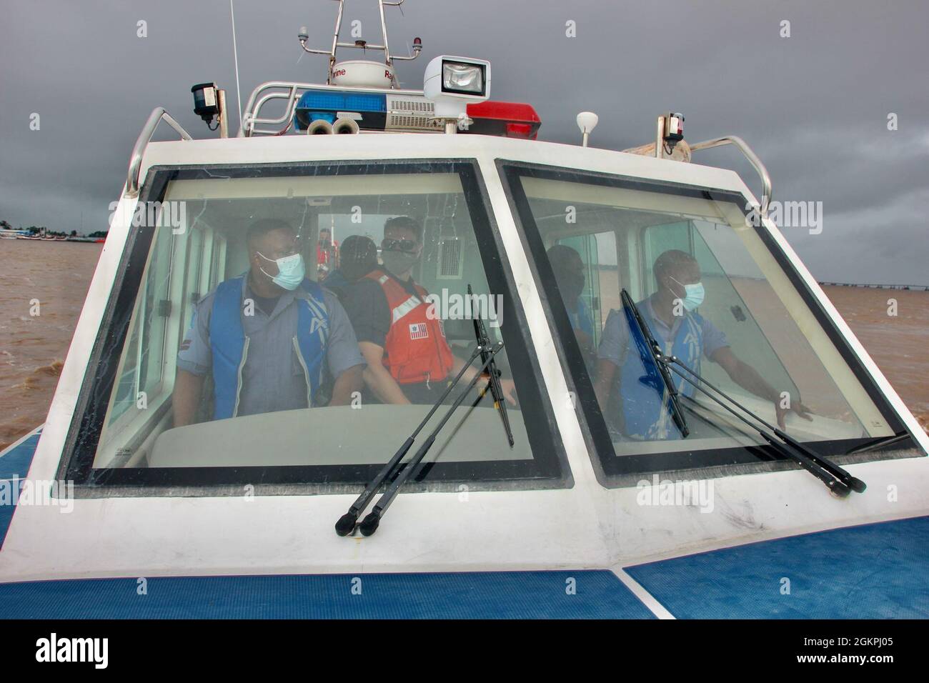 Leading Rating Mark Rover, from the Guyana Coast Guard, practices ...