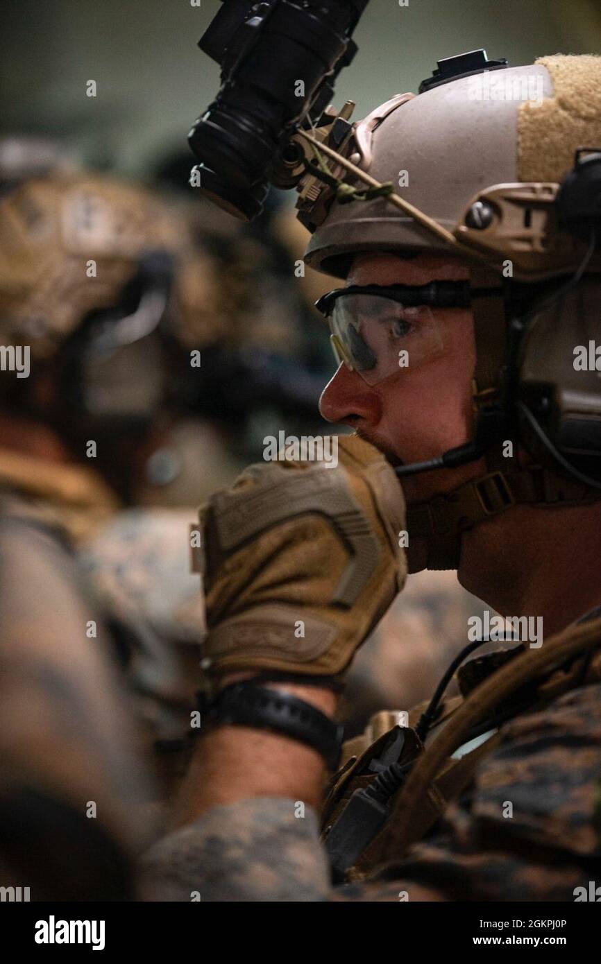 A U.S. Marine team leader with Force Reconnaissance Platoon, 31st ...