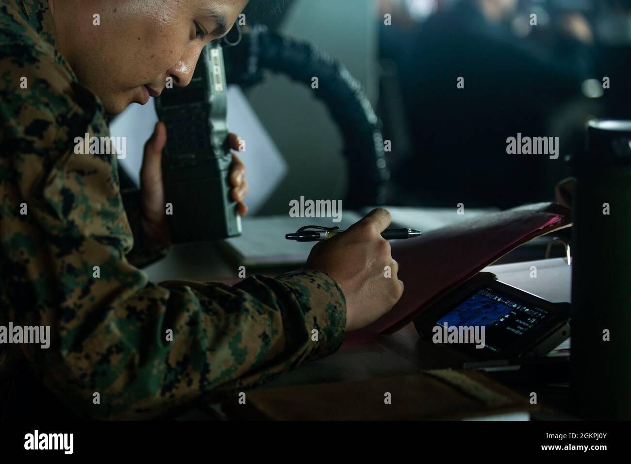 U.S. Marine Corps Capt. Michael Edelen, the S-3 Fires Chief with the ...