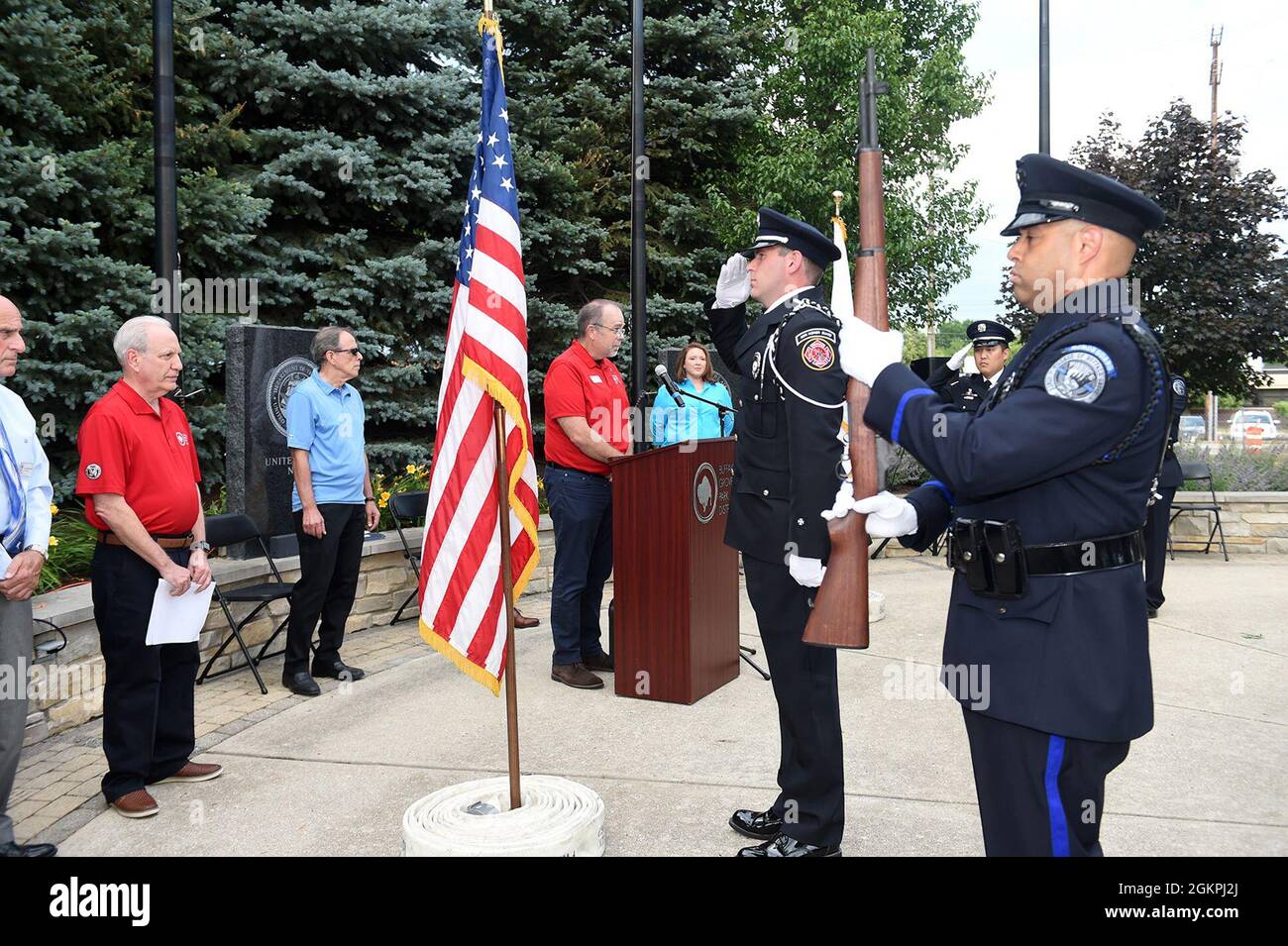 The Buffalo Grove honor guard detail, made up of police officers and ...