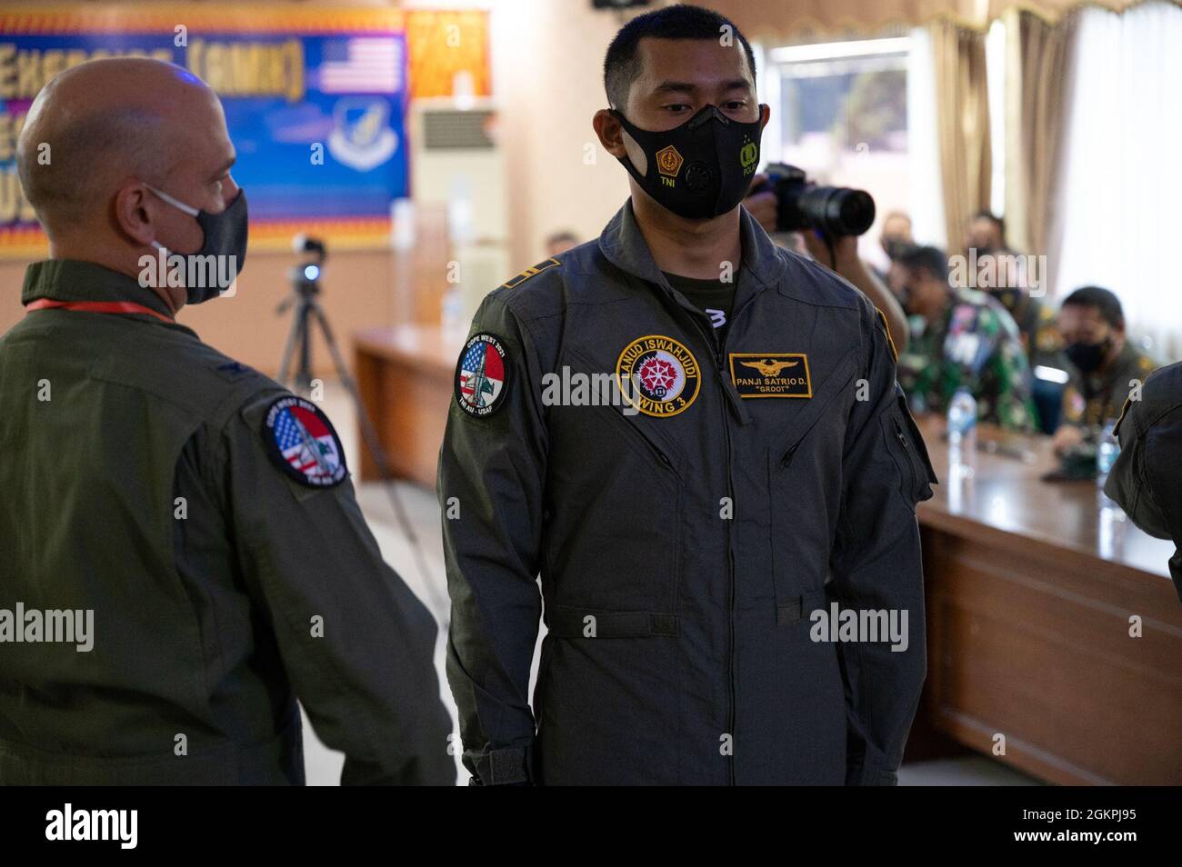 Indonesian Air Force 1st. Lt. Panji “Groot” Satrio D. receives a patch ...