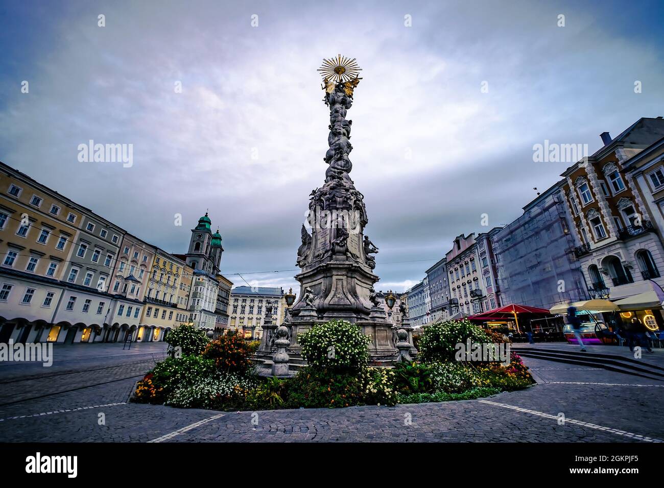 Trinity Column in Linz, Austria Stock Photo - Alamy