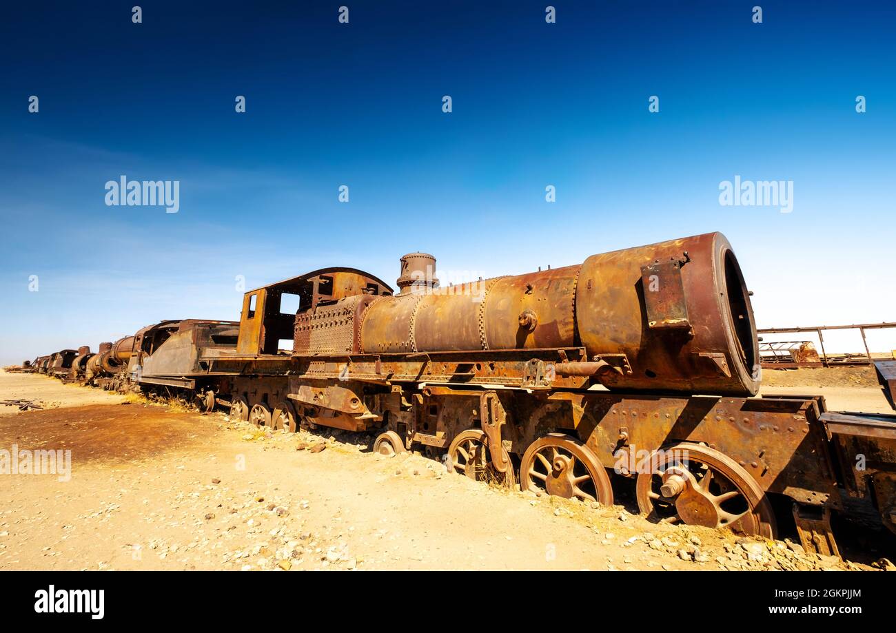rusty steam locomotives in Bolivia Stock Photo - Alamy
