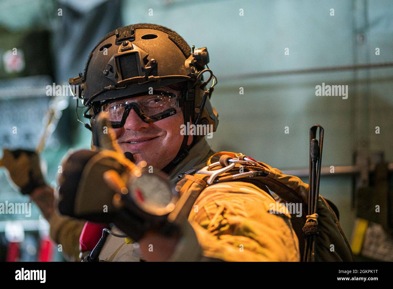 Chief Warrant Officer 2 James Gibson, a jumpmaster with the Indiana ...