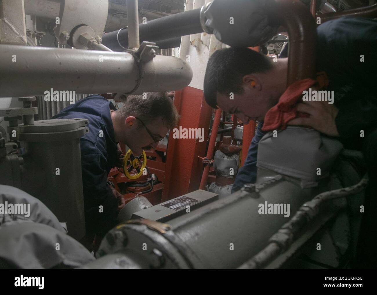 Gas Systems Turbine (Mechanical) Seaman Sam Krekling, left, from ...