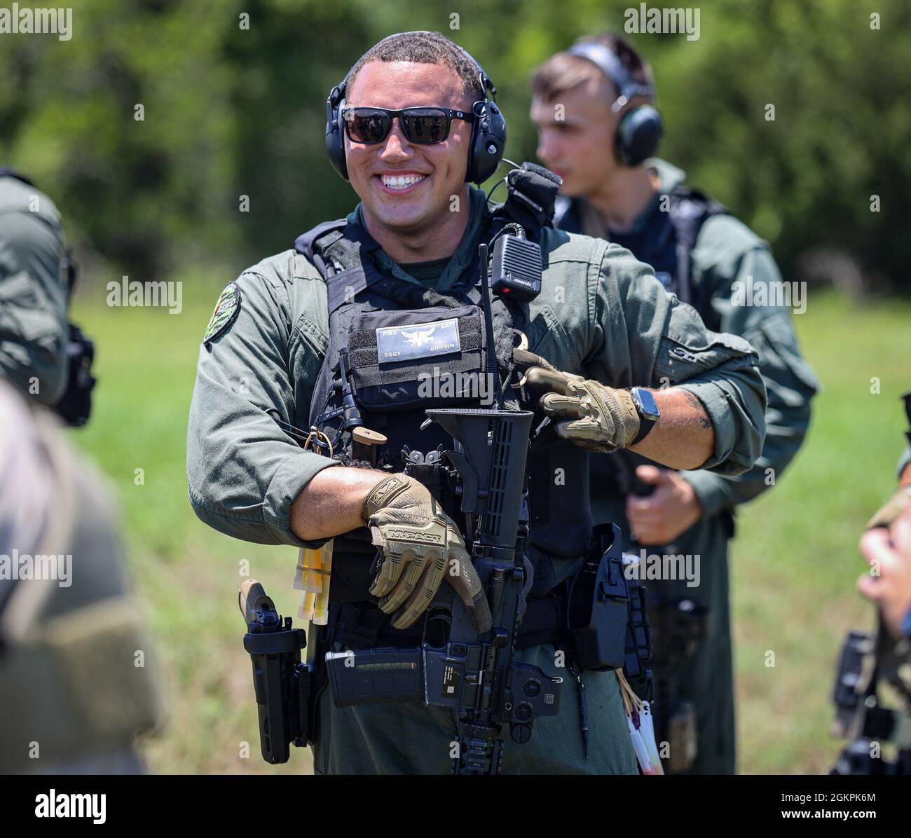 U.S. Marines with the Special Response Team (SRT) and police officers ...