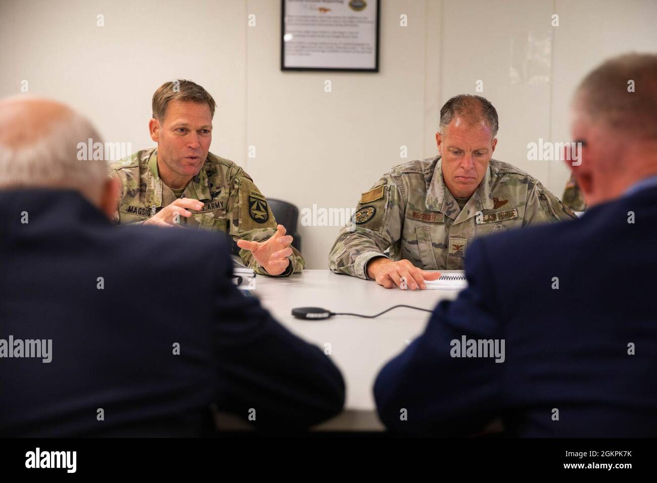 Col. Tobin A. Magsig (left), commander of the U.S. Army Joint ...