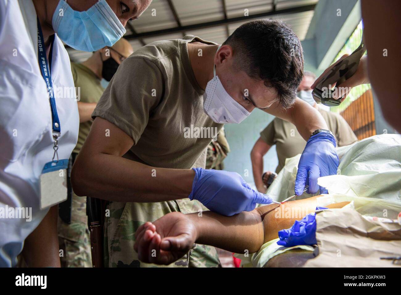 U.S. Army Spc. Benjamin Romero, a healthcare specialist, with the 228th ...
