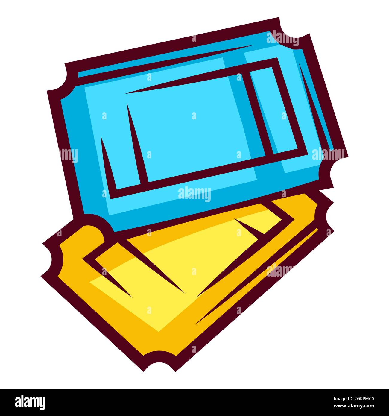Illustration of tickets in cartoon style. Cute funny object Stock ...