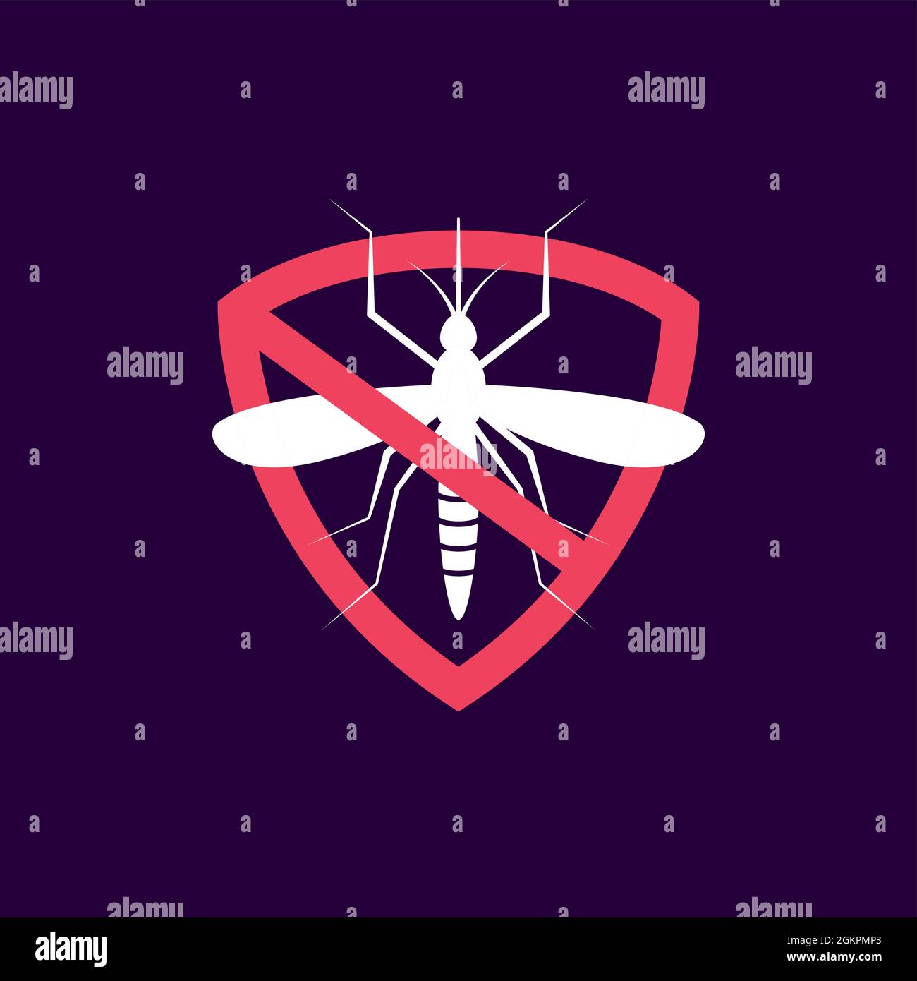 Repellent mosquito stop sign icon. Malaria pest insect anti mosquito ...